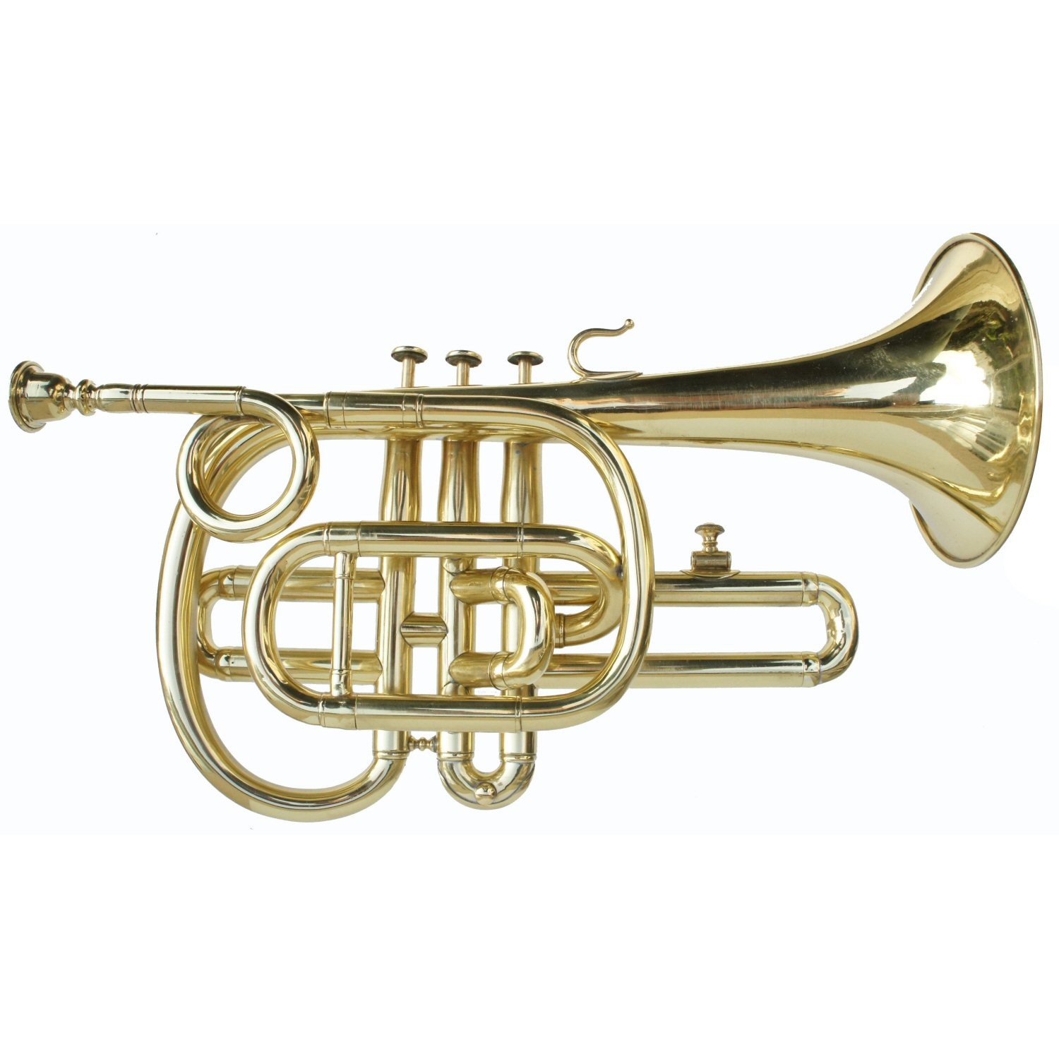 Brass Cornopean with 3 Crooks to play in Ab, G and F.